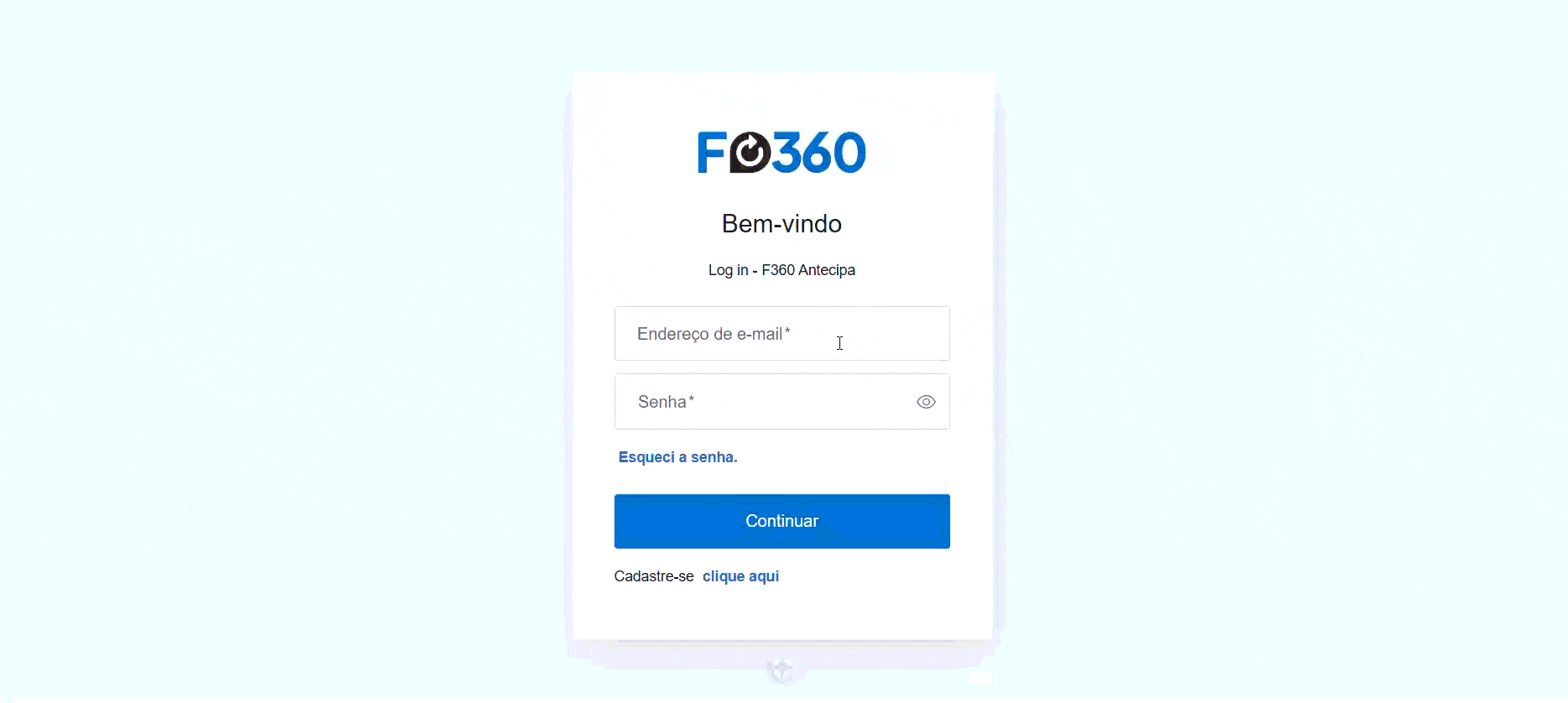 Primeiro acesso ao Antecipa depois do Opt-in – F360